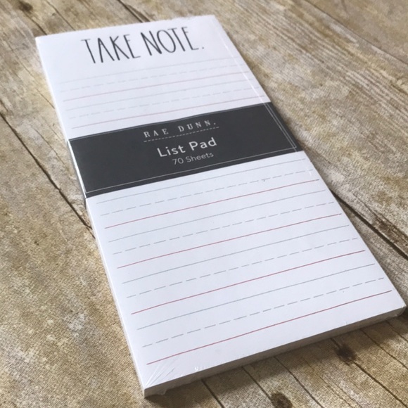 Rae Dunn | Other | Rae Dunn Take Note List Pad | Poshmark